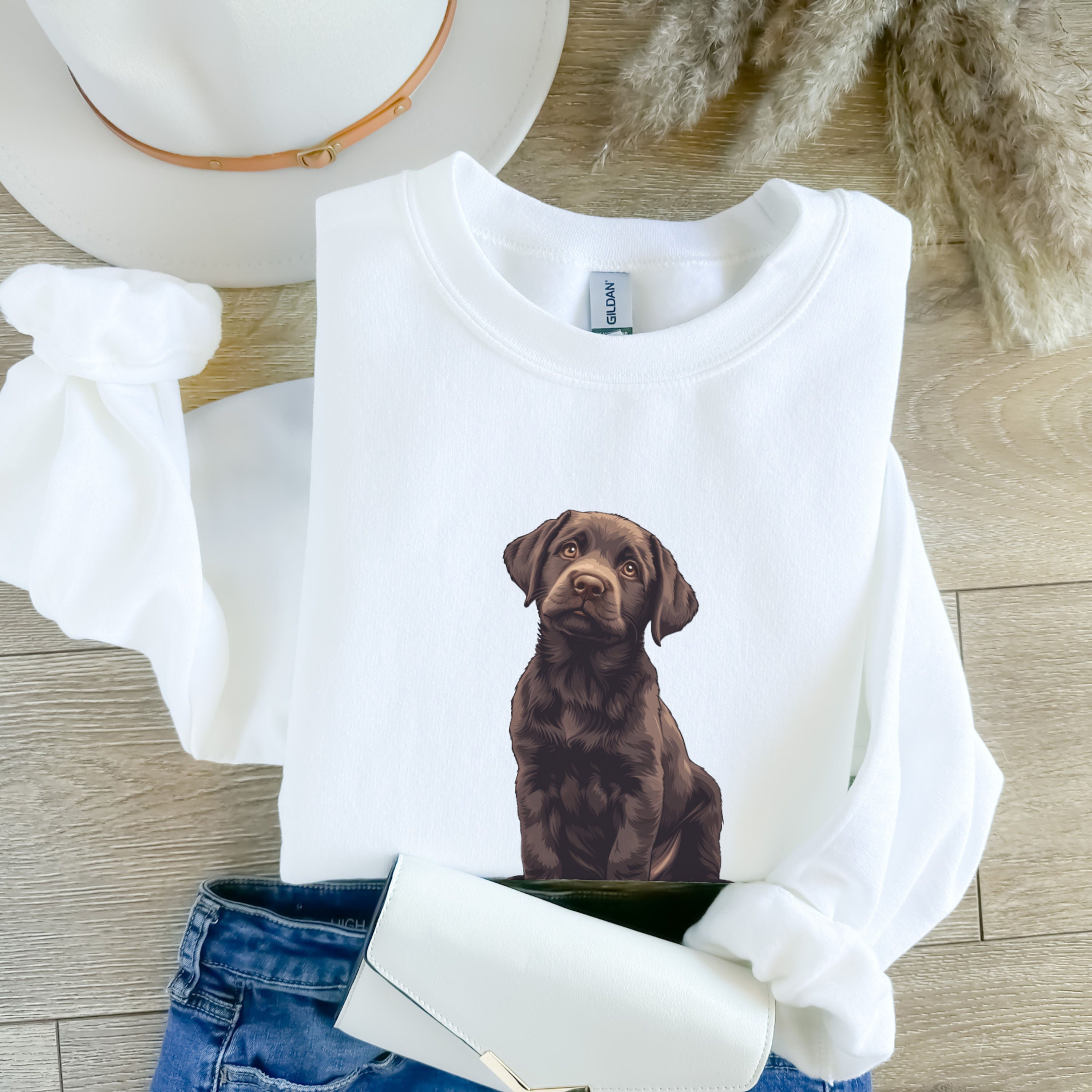 Cute Chocolate Labrador Puppy Sweatshirt Lab Sweat Shirt Labrador ...