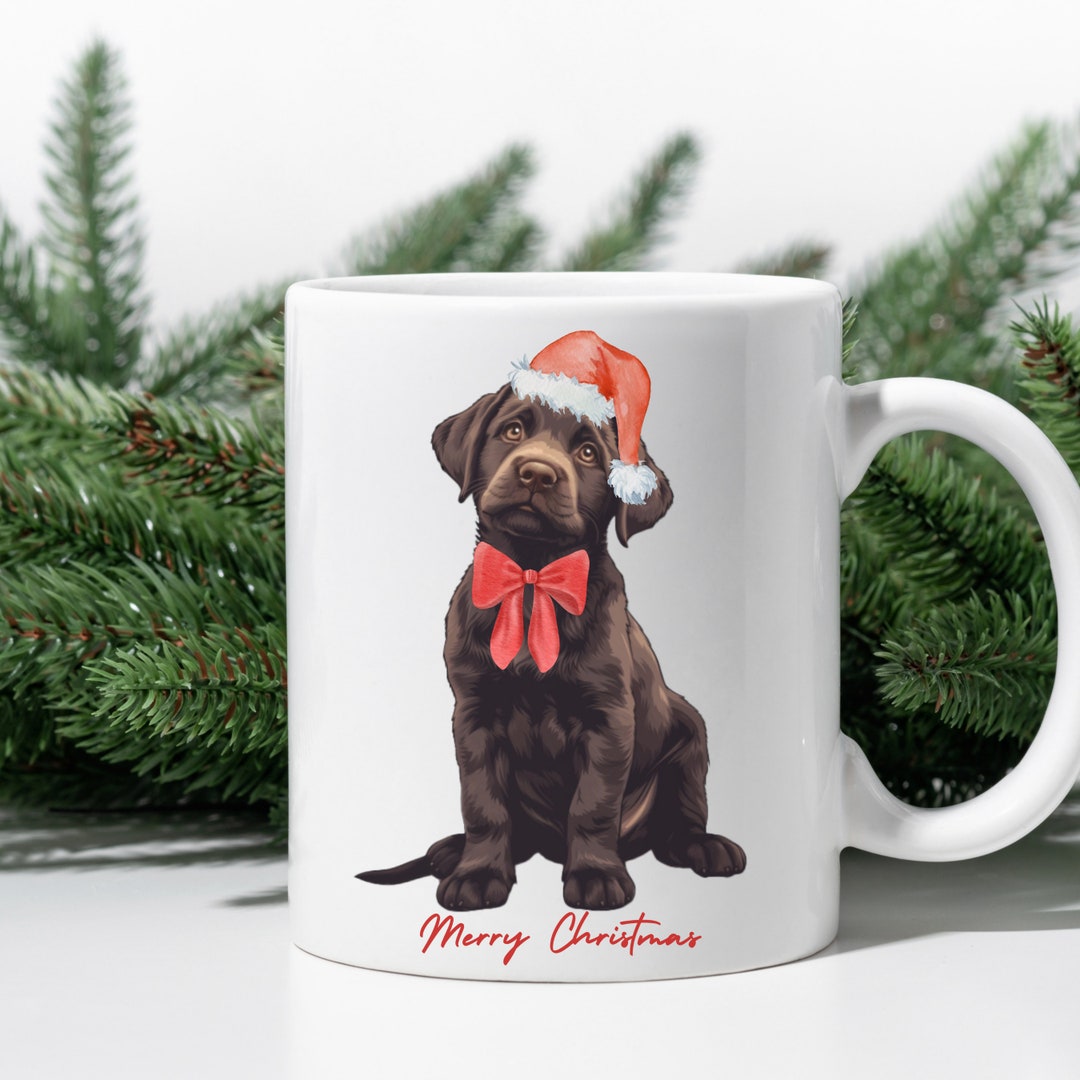 Christmas Chocolate Lab Mug Chocolate Labrador Cup Labrador Retriever ...