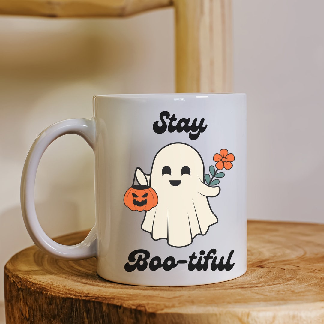 Spooky Ghost Mug Cute Ghost Coffee Mug Halloween Mug Spooky Season ...