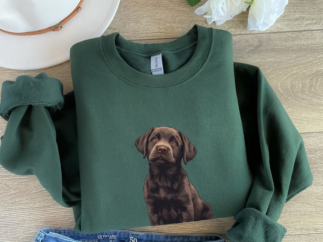 Cute Chocolate Labrador Puppy Sweatshirt Lab Sweat Shirt Labrador ...