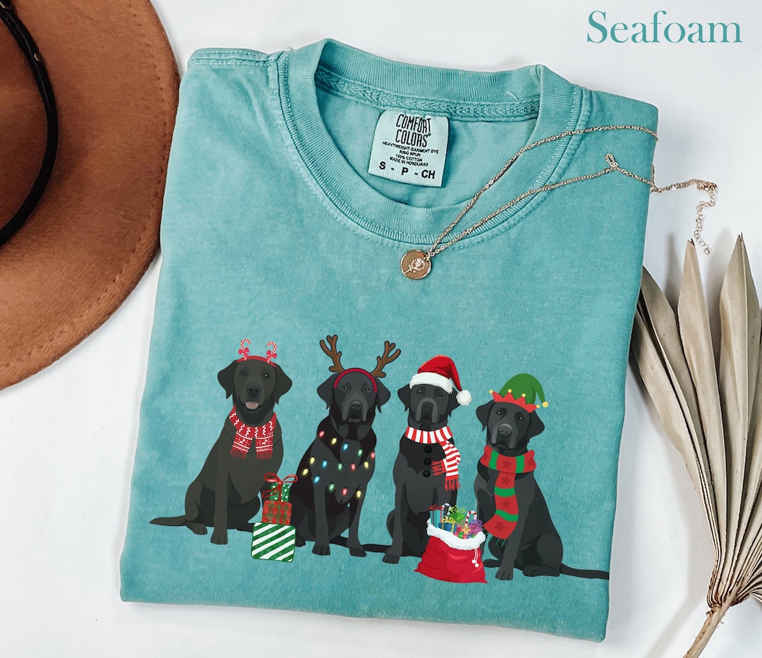 Christmas Black Lab Shirt X-mas Labrador Retriever T-shirt Xmas Holiday ...