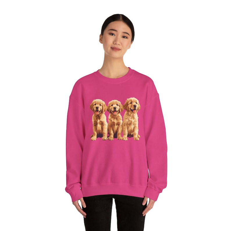 Unisex Golden Retriever Crewneck Cute Golden Puppies Sweatshirt Golden ...