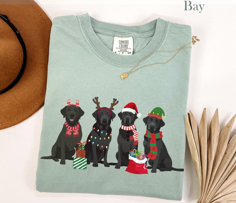 Christmas Black Lab Shirt X-mas Labrador Retriever T-shirt Xmas Holiday ...