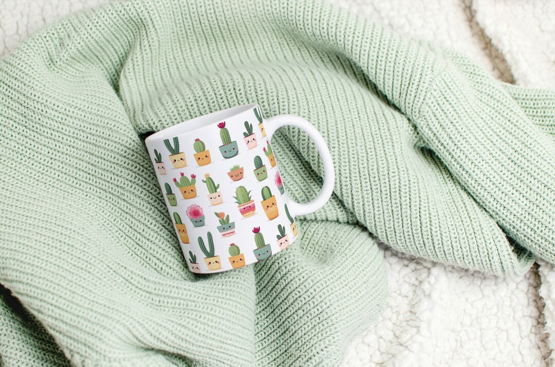 Cute Cactus Coffee Mug Cacti Mug Succulent Tea Cup Boho Cottagecore Cup ...