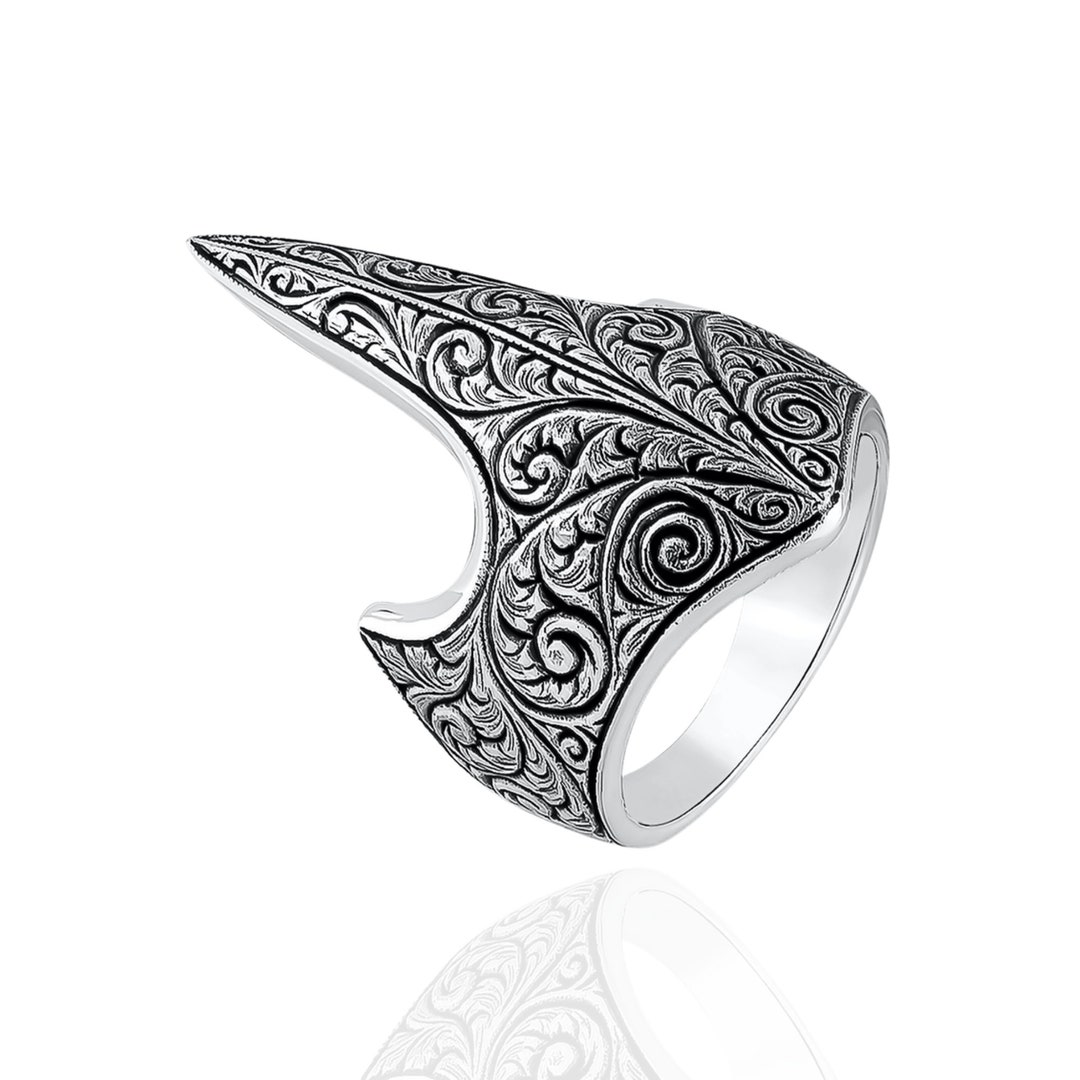 Thumb Ring 925 Sterling Silver Men Ring With Art Archer Figure - Etsy