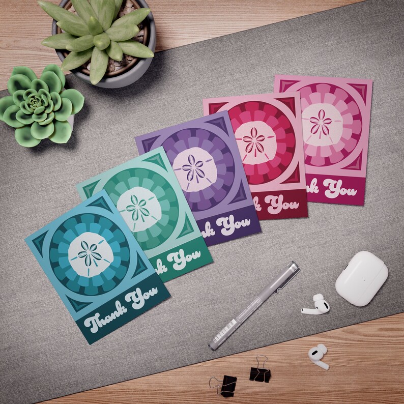 Brights Sand Dollar Thank You Cards (5-pack) Crew Member Thank You Card ...