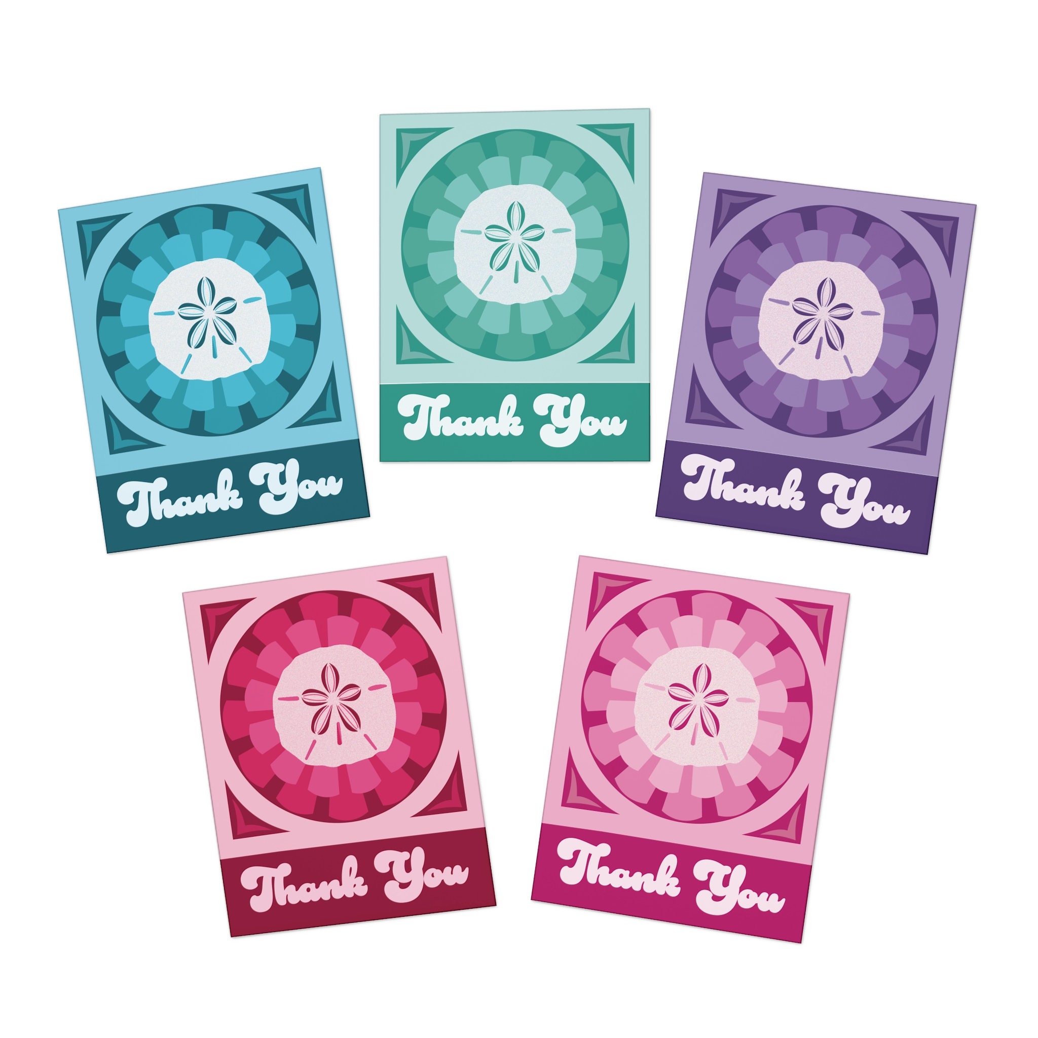 Brights Sand Dollar Thank You Cards (5-pack) Crew Member Thank You Card ...