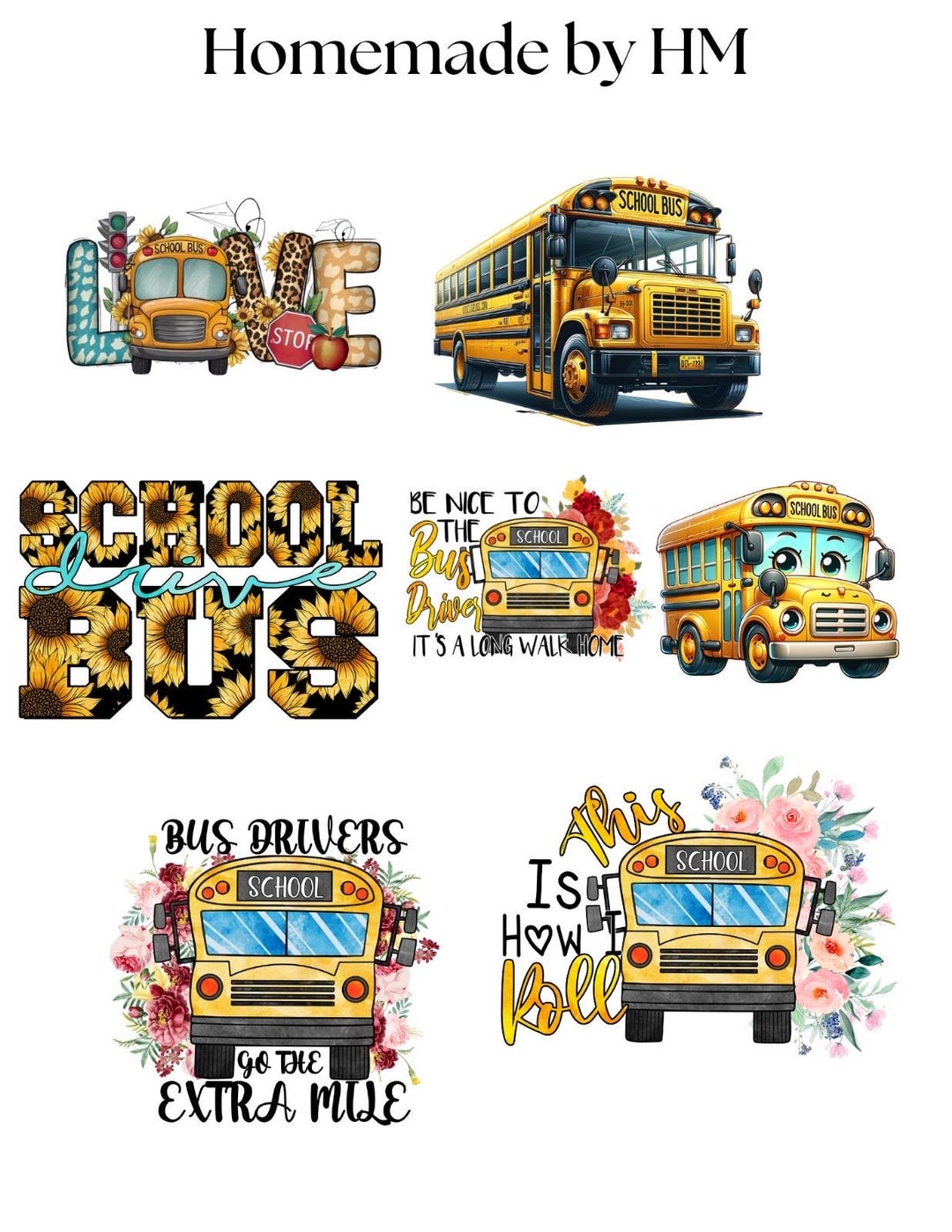 School Bus Sticker Pack - Etsy