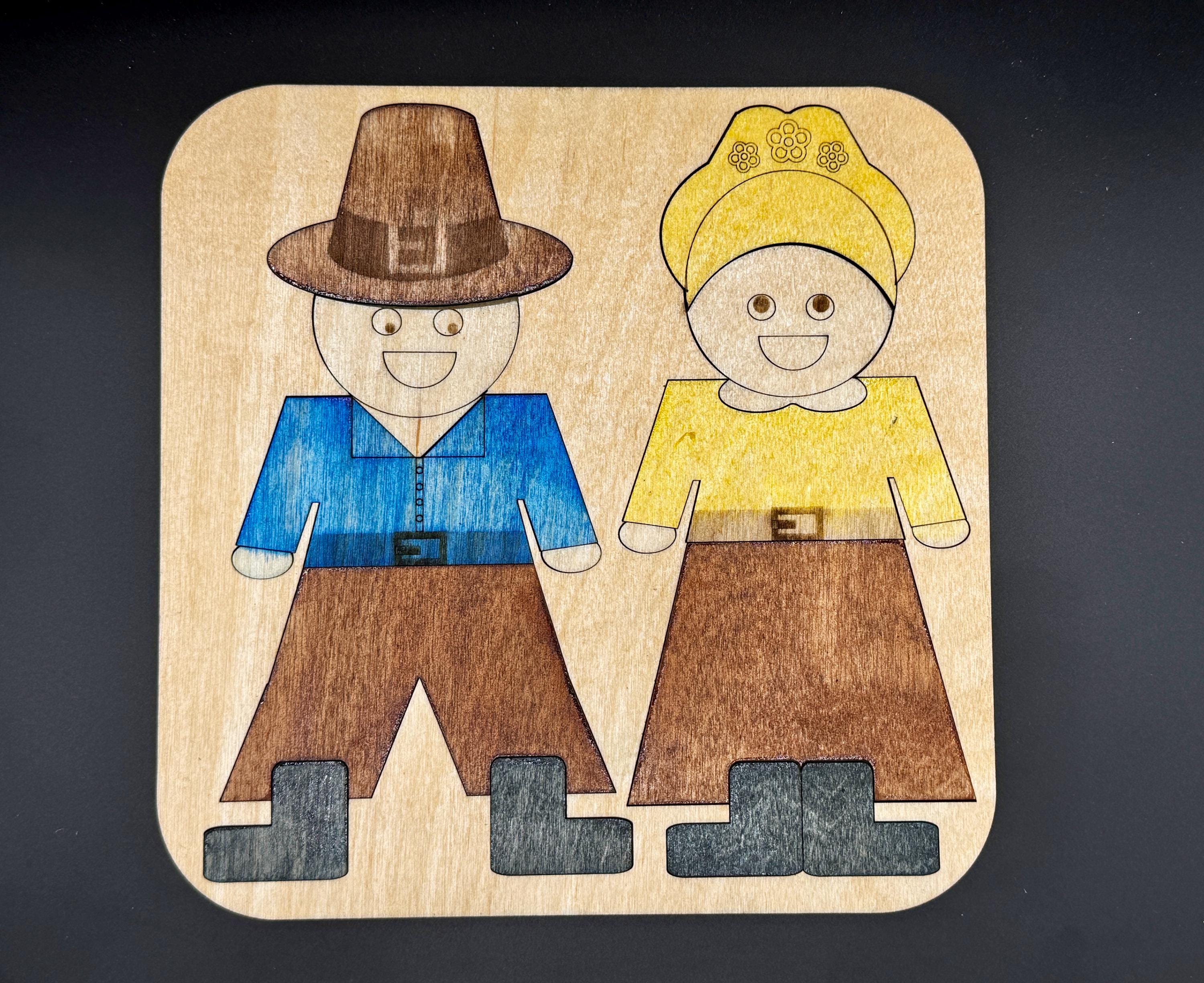Montessori Pilgrim Puzzle – Celebrate Thanksgiving With Hands-on Play ...