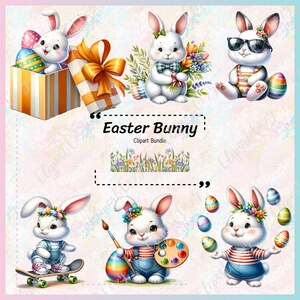 29 Easter Bunny Clipart Bundle, Easter Clipart, Bunny PNG Transparent ...