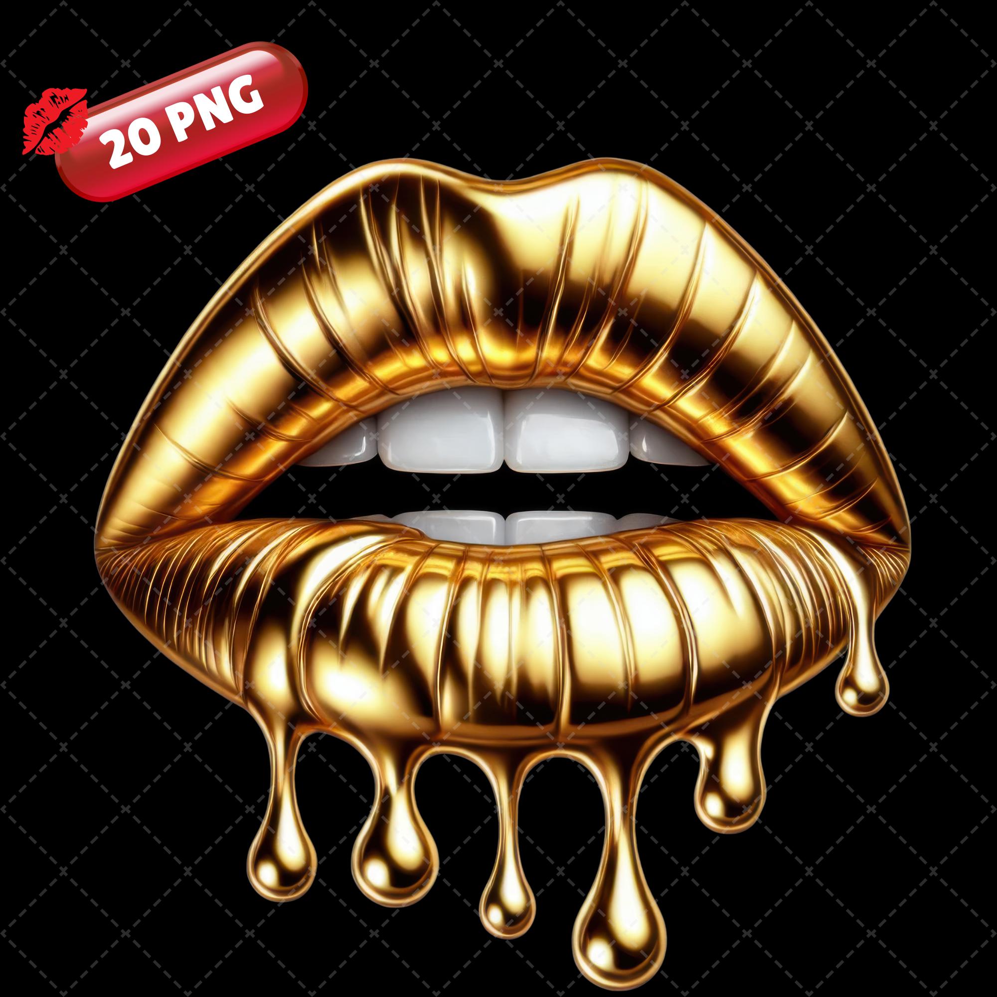 Dripping Lips Clipart, Set of 20 Vibrant Lip Colors, PNG Lips, Kissing ...