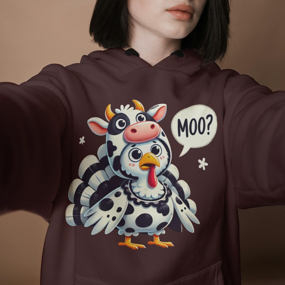 Funny Turkey Cow Moo PNG, Turkey Cow Sublimation, Apparel Design ...