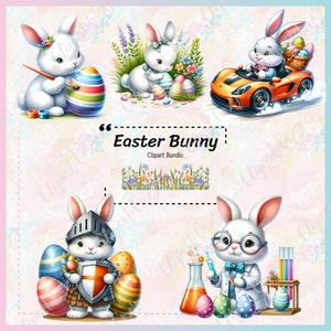 29 Easter Bunny Clipart Bundle, Easter Clipart, Bunny PNG Transparent ...