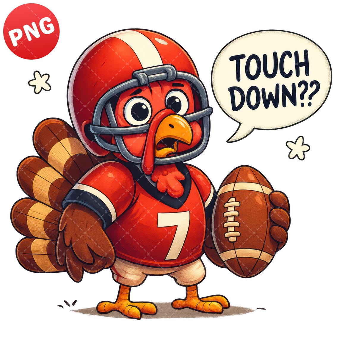 Football Turkey PNG, Red Black White, Thanksgiving Sports Clipart ...