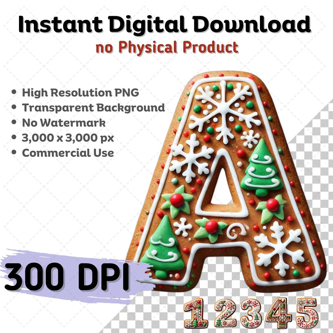 Christmas Cookie Alphabets & Numbers, X'mas Alphabet Number, Alphabet ...