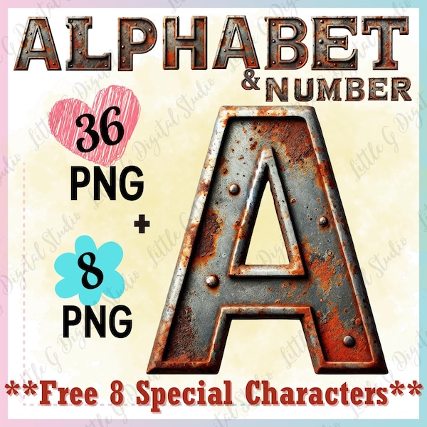 Rusty Metal Letters - Etsy