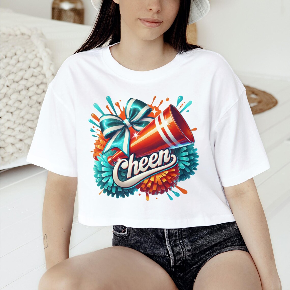 Cheer Aqua Orange White, Cheer Megaphone, Cheer Coquette Bow ...