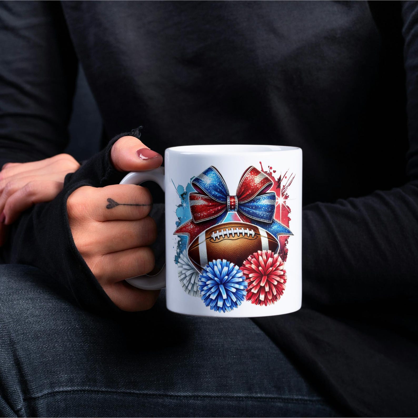 Cheer Royal Blue Red White, Cheer Football, Cheer Coquette Bow ...