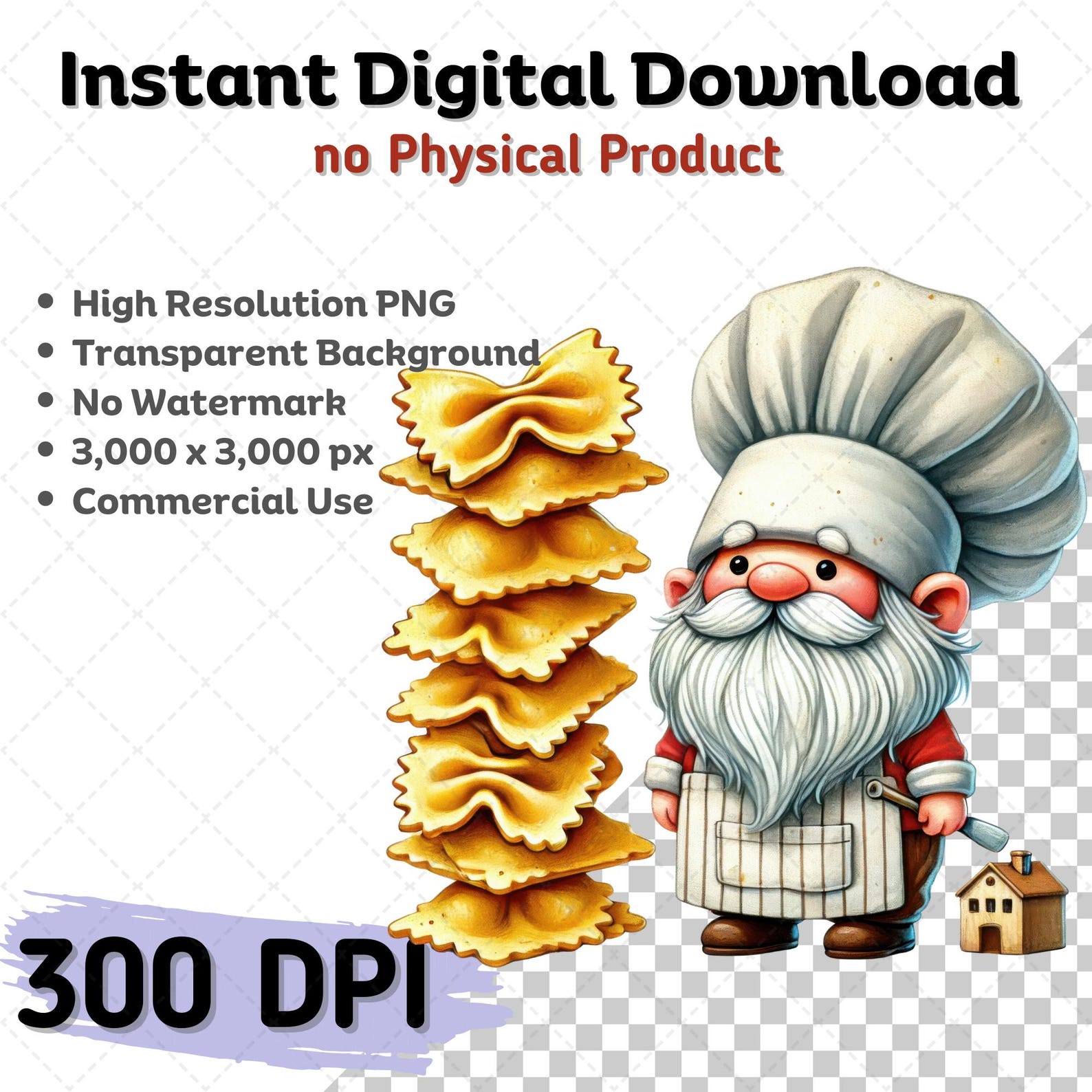 20 Pasta Gnome Clipart Bundle, Gnome Clipart, Cooking Gnome, Kitchen ...