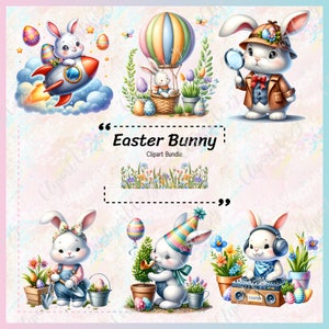 29 Easter Bunny Clipart Bundle, Easter Clipart, Bunny PNG Transparent ...