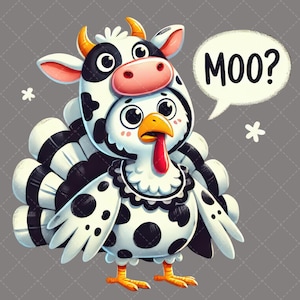 Funny Turkey Cow Moo PNG, Turkey Cow Sublimation, Apparel Design ...