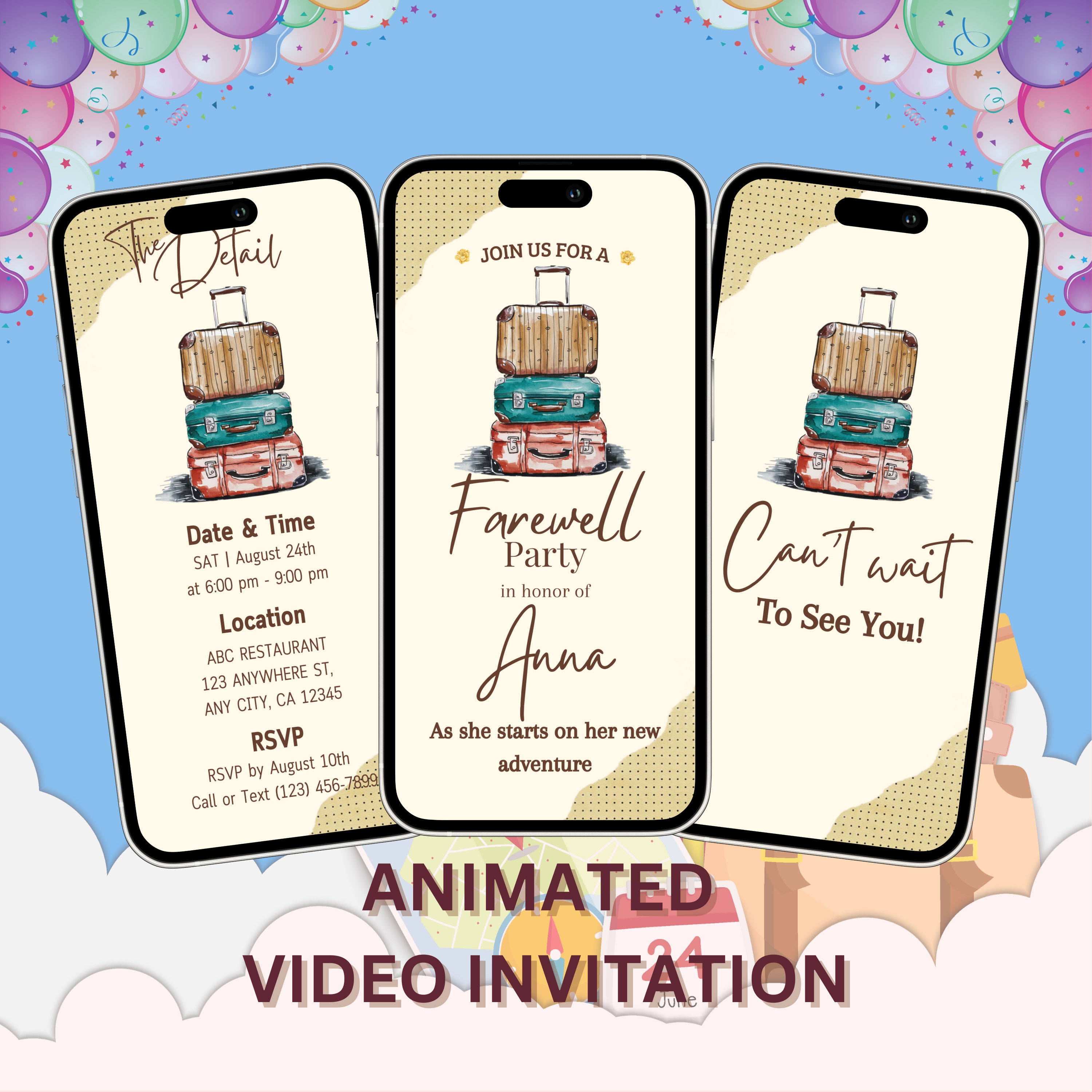 Animated Going Away Video Invitation, Farewell Party Invitation ...
