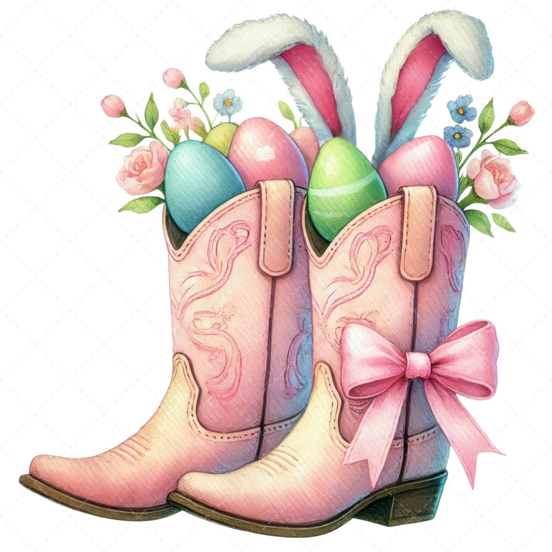 Easter Boots Clipart, Bunny Boots, Cute Easter Boots, Pink Easter Boots ...