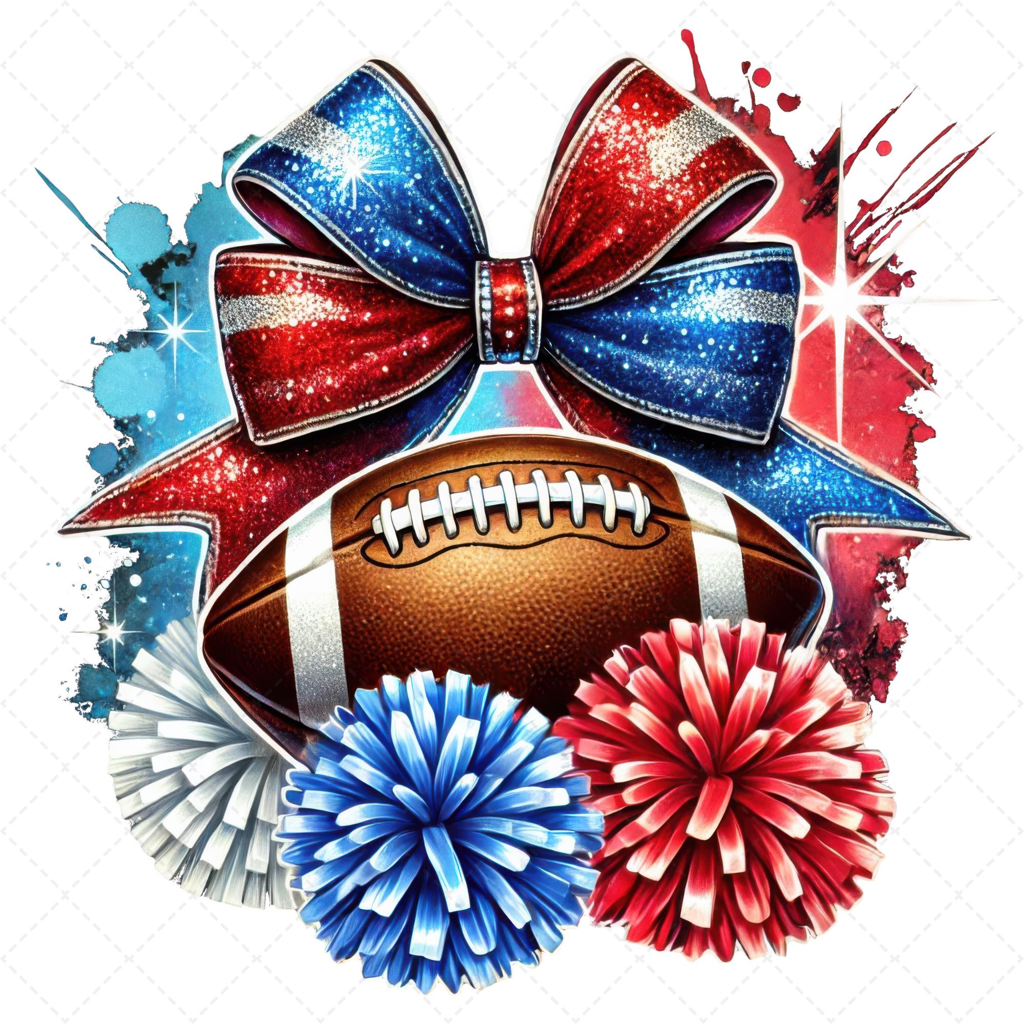 Cheer Royal Blue Red White, Watercolor Sublimation, Digital Download ...