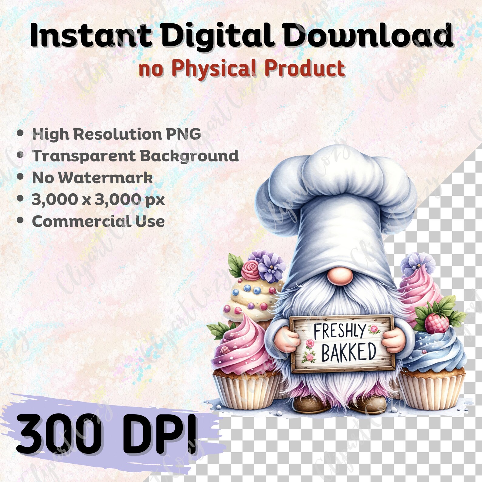 24 Cupcake Gnome Clipart Bundle, Gnome Clipart, Baking Gnome, Gnome PNG ...