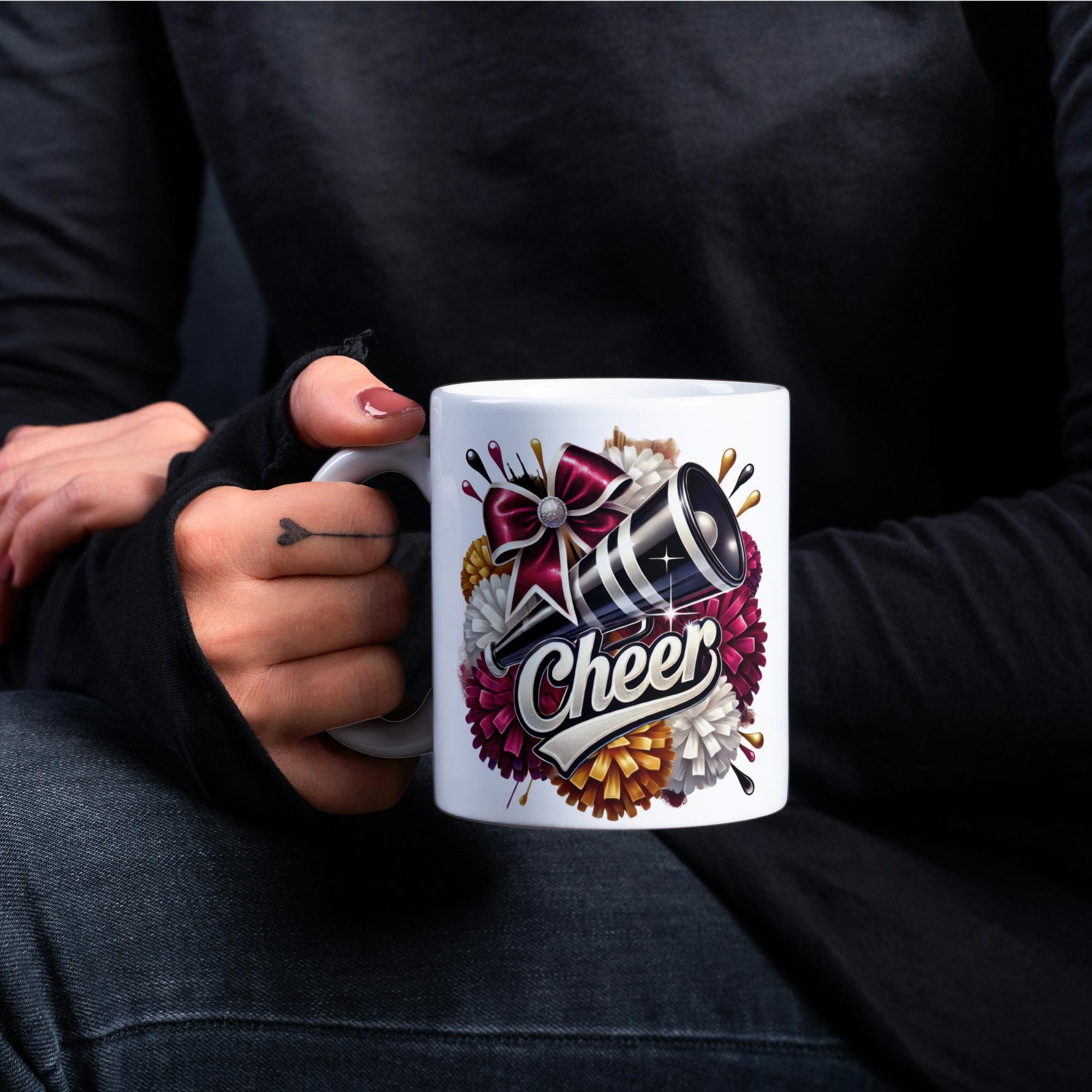 Cheer Burgundy Gold White, Cheer Megaphone, Cheer Coquette Bow ...