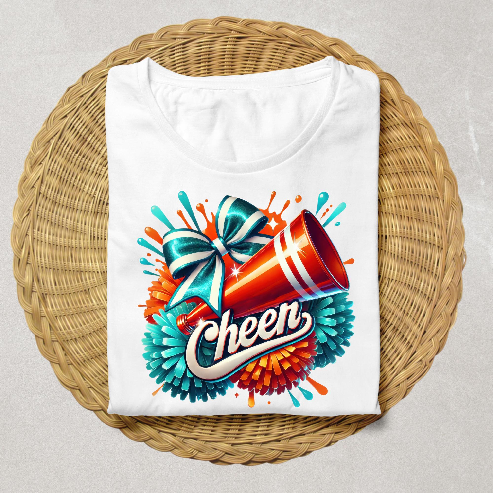 Cheer Aqua Orange White, Cheer Megaphone, Cheer Coquette Bow ...