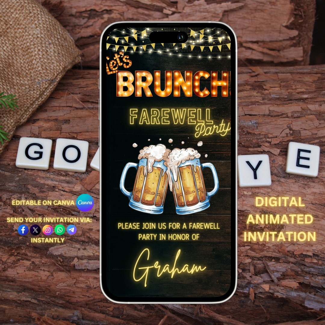 Brunch Farewell Party Invitation, Digital Farewell Invite, Going Away ...