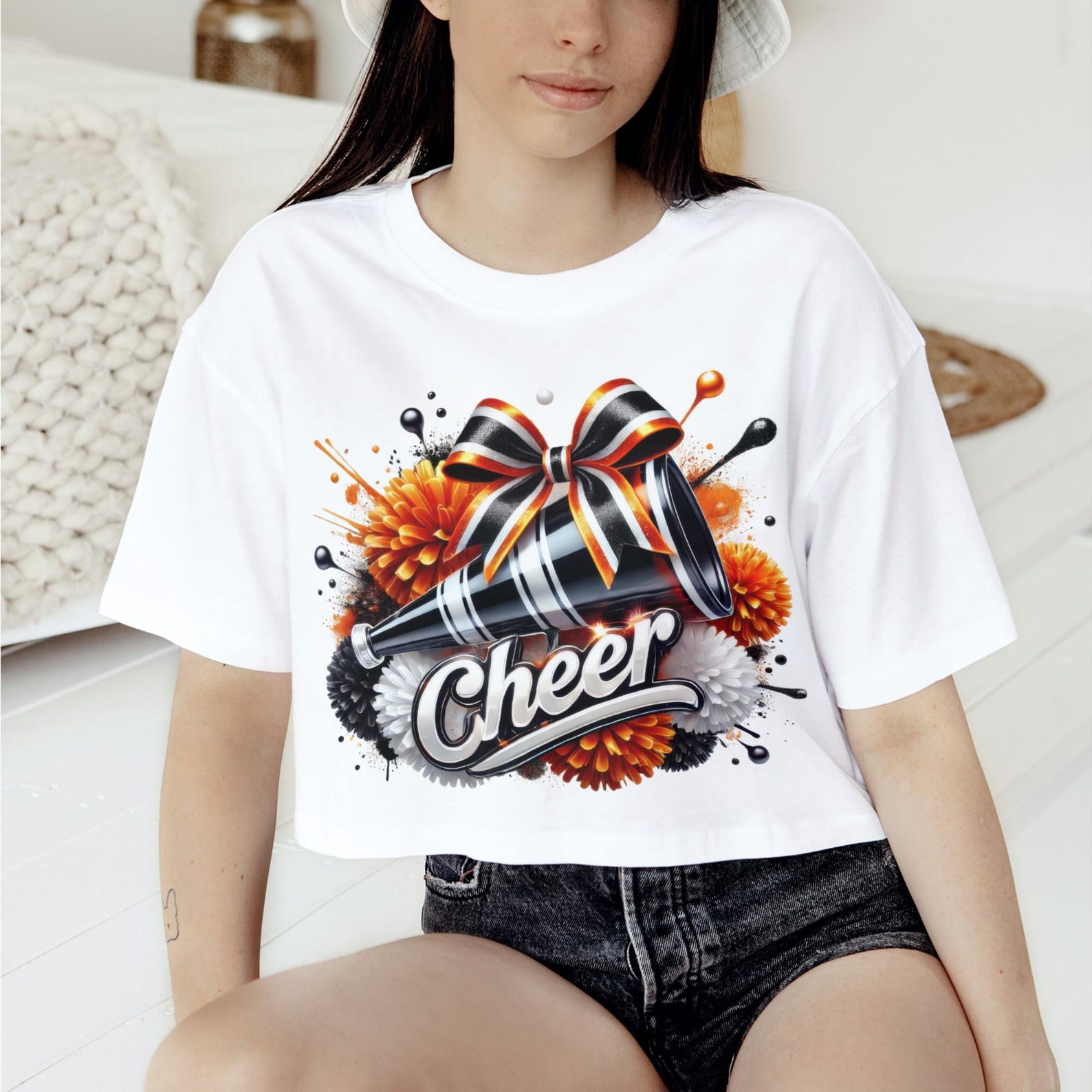 Cheer Orange Black White, Cheer Megaphone, Cheer Coquette Bow ...