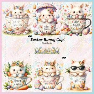 36 Easter Bunny Clipart Bundle, Easter Clipart, Bunny PNG, Cute Easter ...