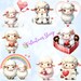 37 Valentines Sheep Clipart Bundle, Cute Valentines Clipart, Valentines ...