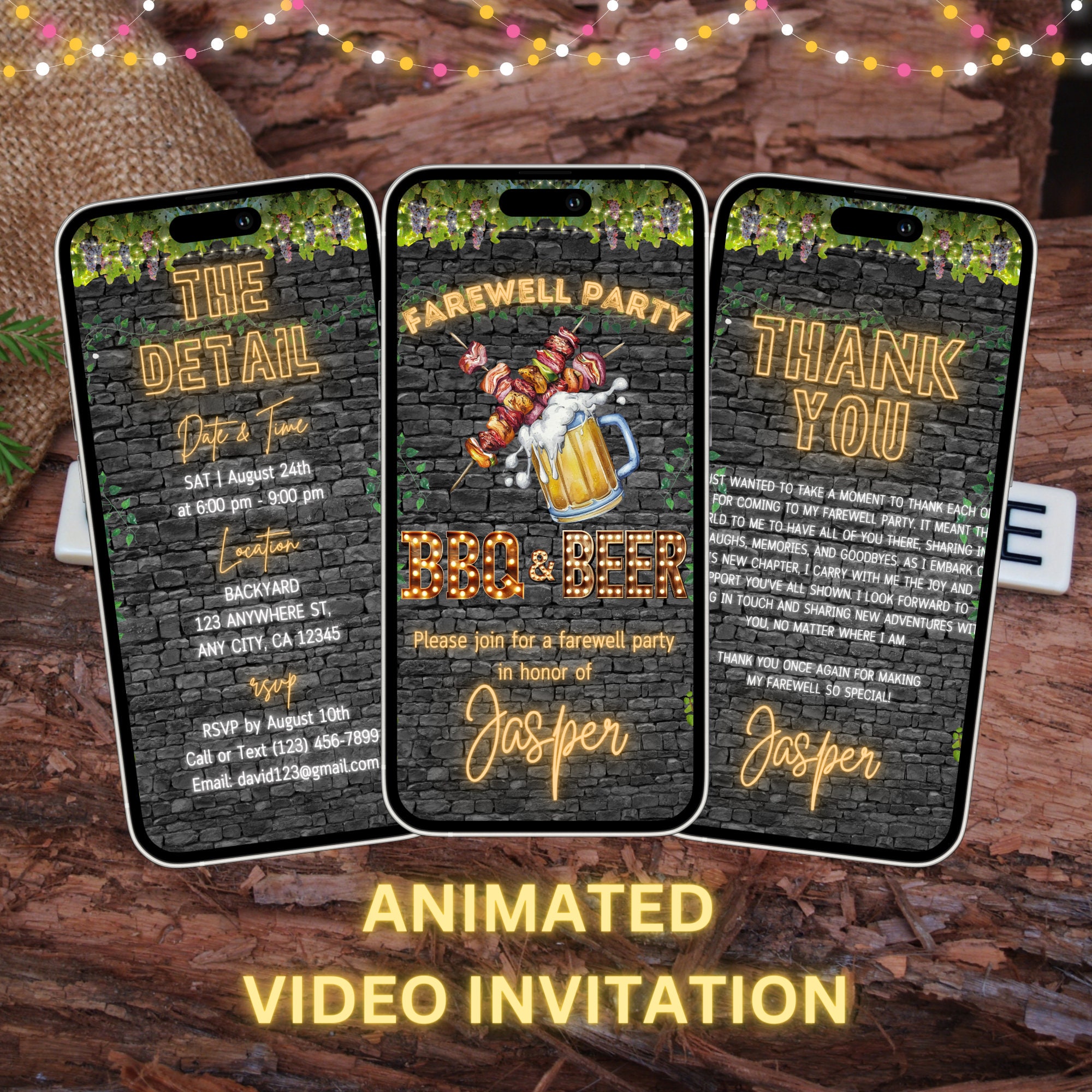 BBQ&BEER Farewell Party Invitation, Digital Farewell Invite, Going Away ...