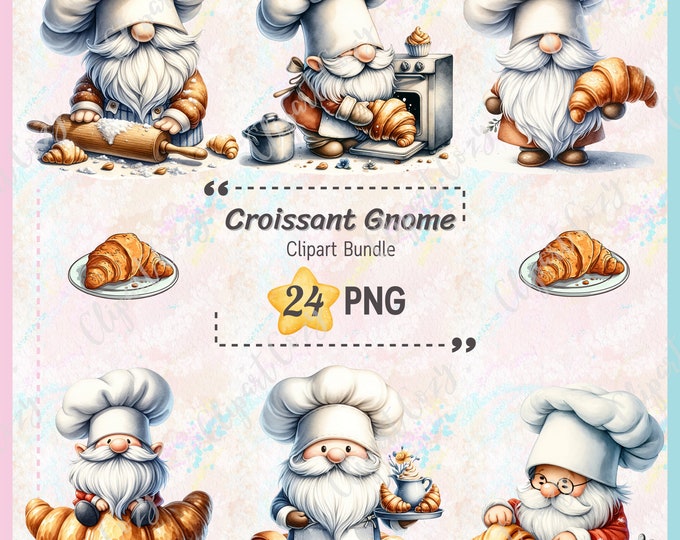 Chef Gnome Clipart Bundle, Gnome Clipart, Cooking Gnome, Gnome PNG ...