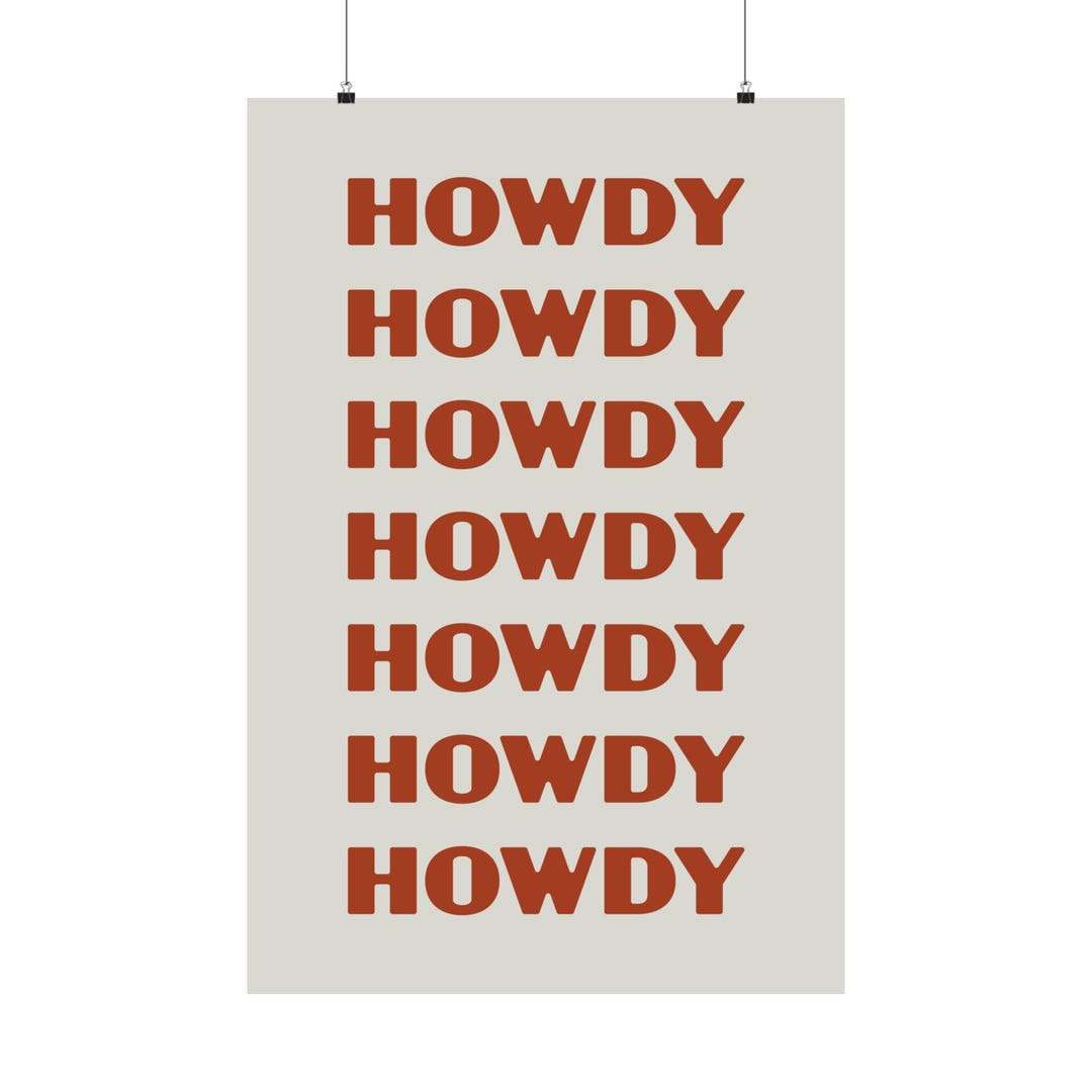 Vintage Howdy Western Matte Vertical Posters, Cowboy Ranch Decoration ...