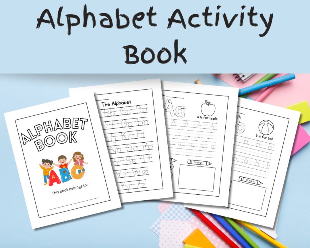 Alphabet Activity Book, Preschool Learning, Kindergarten Abc's, ABC ...