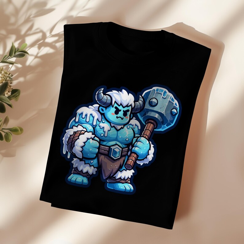 Frost Giant Berserker T-shirt | Angry Ice Chibi DND Monster Tee ...