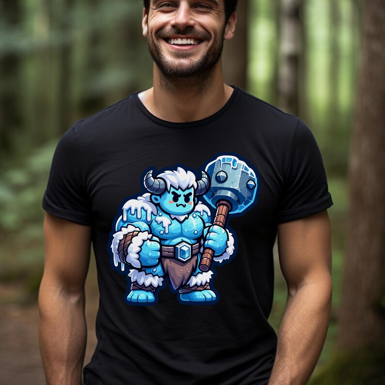 Frost Giant Berserker T-shirt | Angry Ice Chibi DND Monster Tee ...