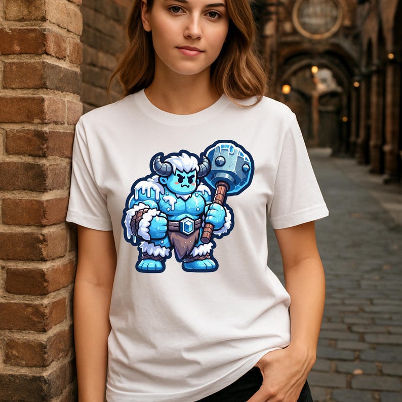 Frost Giant Berserker T-shirt | Angry Ice Chibi DND Monster Tee ...