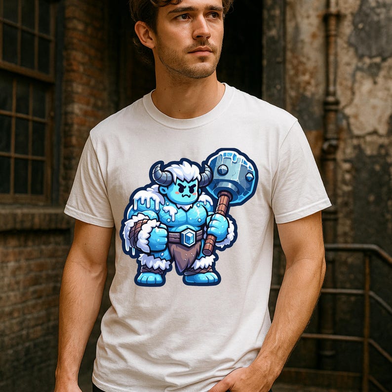 Frost Giant Berserker T-shirt | Angry Ice Chibi DND Monster Tee ...