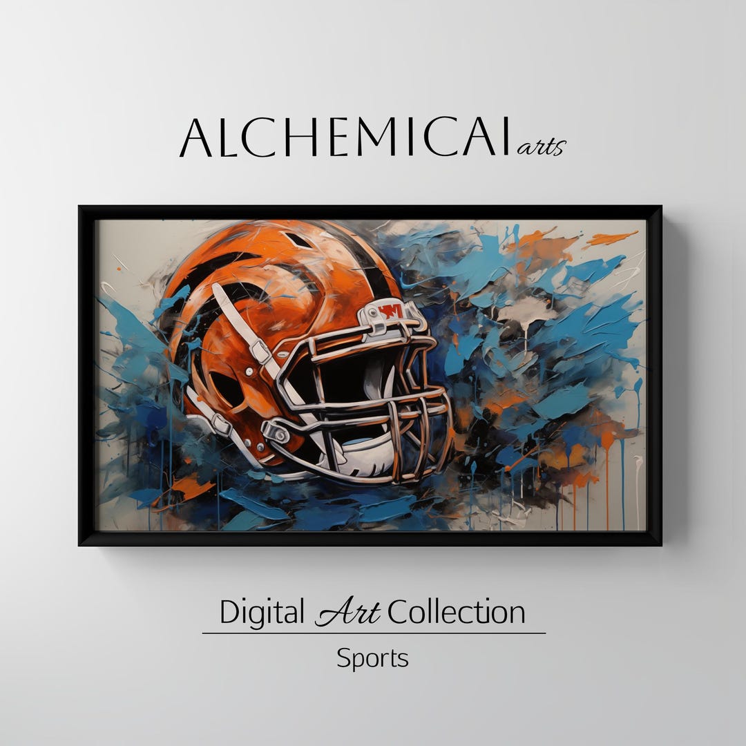 Frame TV Art, Cincinnati, Bengal, Helmet, Super Bowl, NFL, Football ...