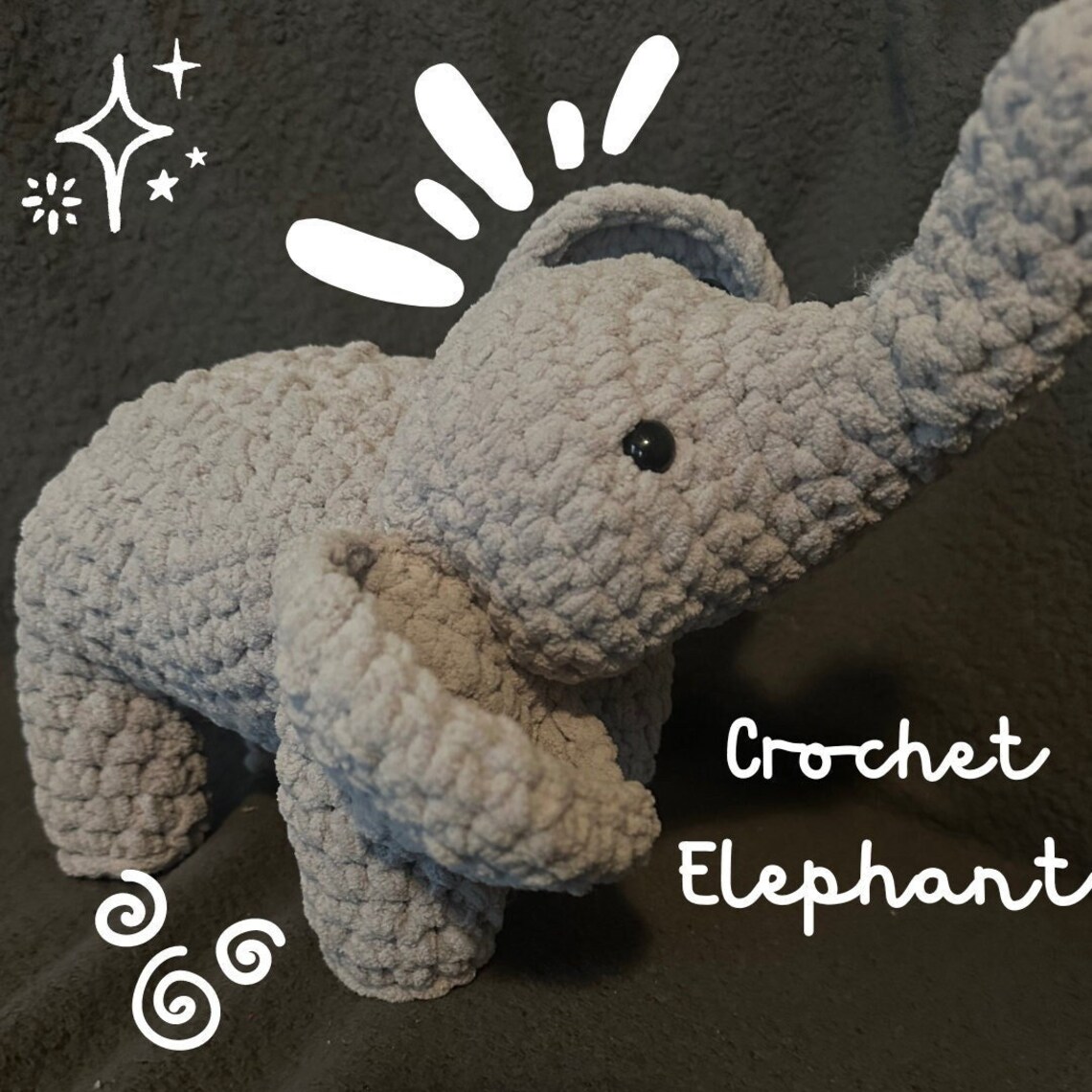 Elephant Crochet Crochet Elephant Elephant Plushie Stuffed Animal ...