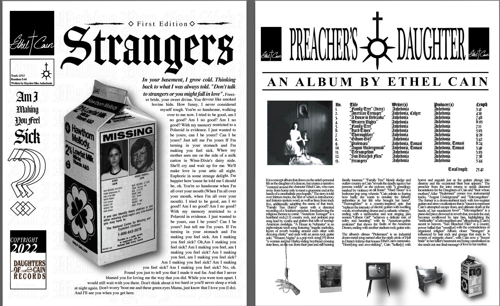 Preacher's Daughter by Ethel Cain Album Posters Bundle With Bonus ...