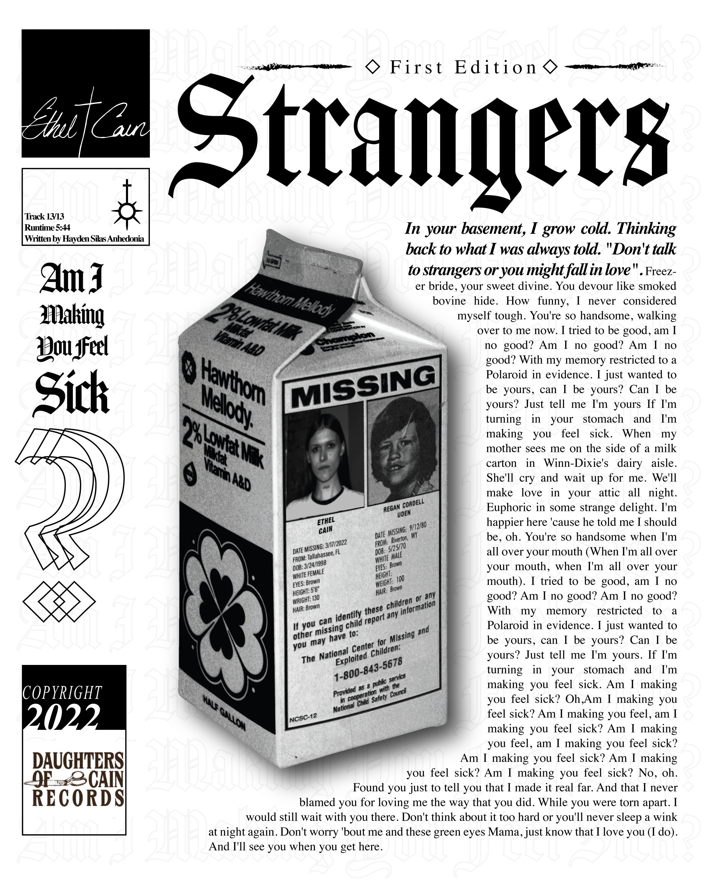 Strangers by Ethel Cain Poster - Etsy