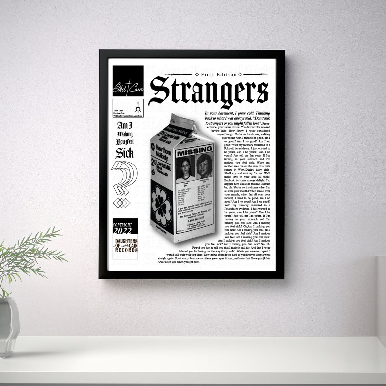Strangers by Ethel Cain Poster - Etsy