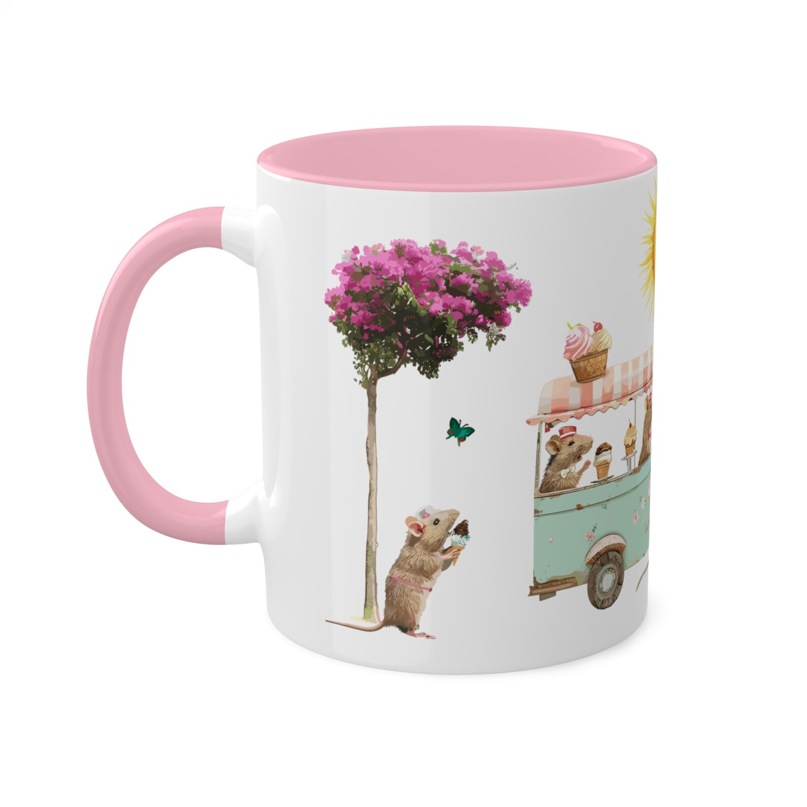 Rat Ice Cream Truck Retro Summer Vibes Cute Rats Accent Mug, 11oz - Etsy