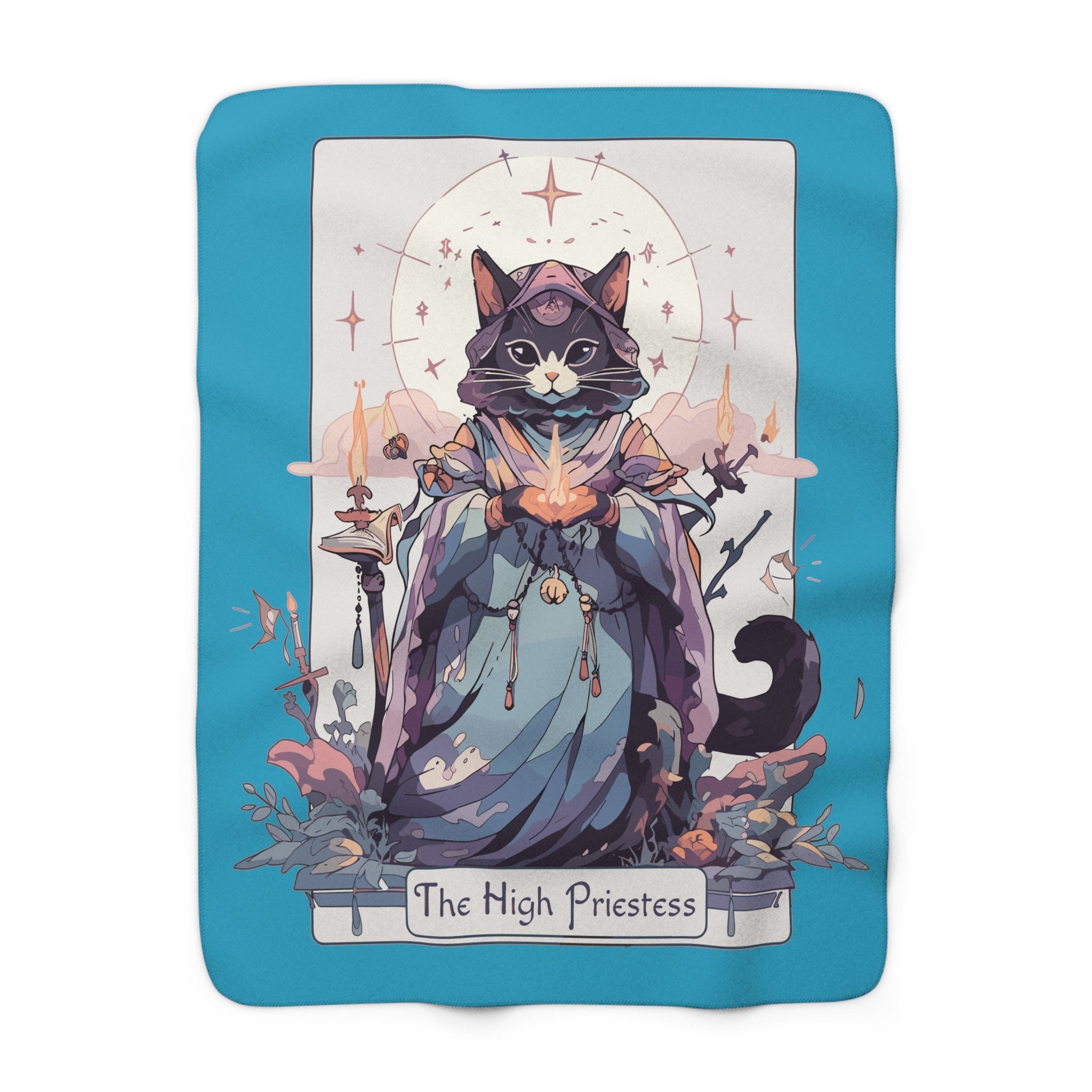 The High Priestess Kitty Cat Tarot Card Fleece Blanket - Etsy